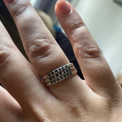 Personalized Stacking Rings/customized Rings/kids Name Rings/new Mom ...
