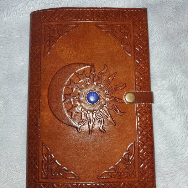 Leather Journal With Lined Pages Sun Moon Leather Bound Writing Journal ...