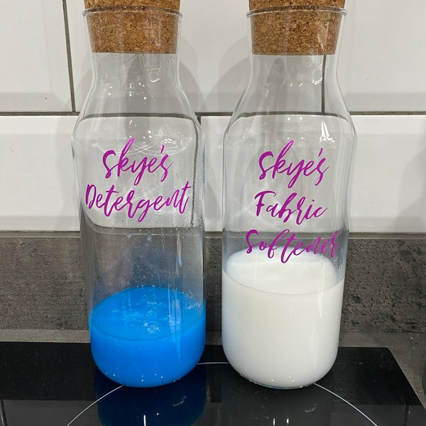 Laundry Room Labels - Utility Decals - Washing Powder, Fabric Softener ...