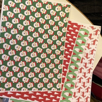 Christmas Digital Paper Christmas Gnome Scrapbook Paper Holiday Santa ...