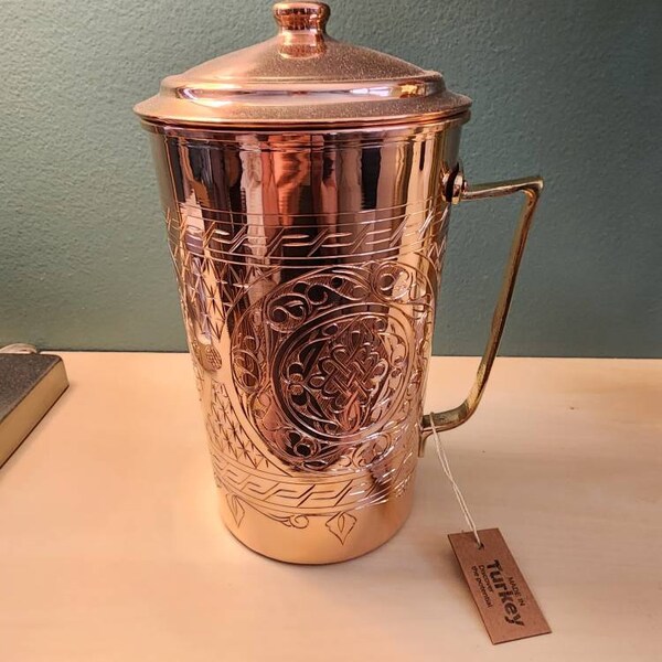 Solid Unlined Copper Water Moscow Mule Pitcher Jug, 70 Fl Oz. - Etsy