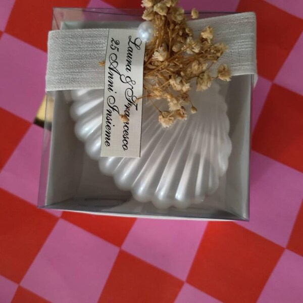 Sea Shell Handmade Candle Favors, Oyster Candle Box Decorated With ...