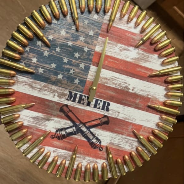 Original Patriotic Flag & Bullet Clock. the Ultimate Veteran Gift and ...