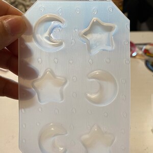 6pc Mini Chubby Crescent Moon and Star Flexible Plastic Mold for Resin ...