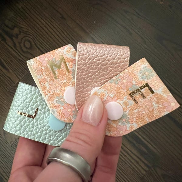 Personalised Floral Cable Tidy Organiser Custom Initial Flower Cable ...