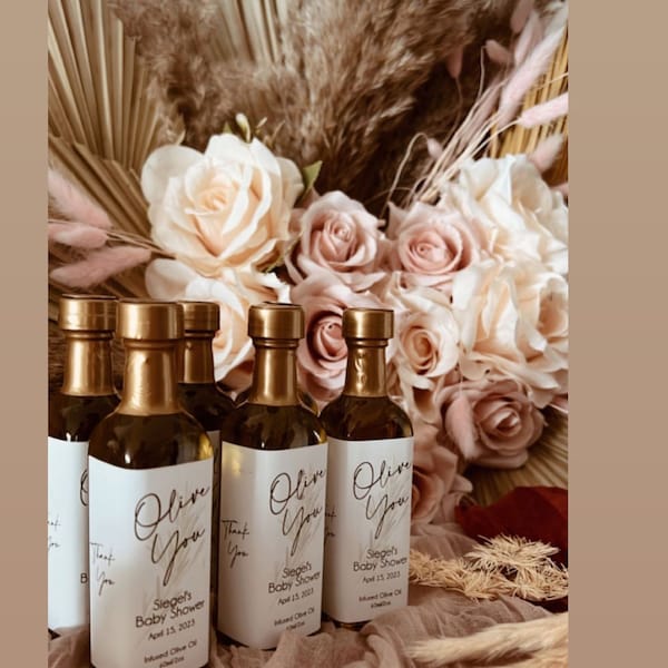 Set of 10 Olive You Olive Oil Favors 60ml | Infused With Love Olive Oil ...