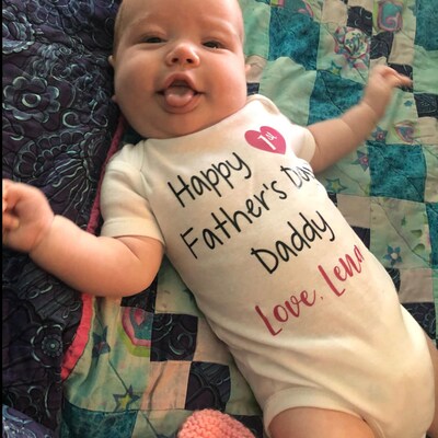 Happy Father's Day Daddy Baby Father's Day Shirt Bodysuit Our First ...