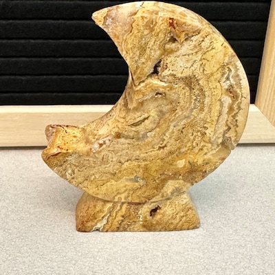 Crystal Crescent Moon Carving Purple Crystal Moon Carving Celestial ...