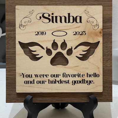 Personalized Pet Memorial Gift Laser Cut File SVG Angel Wing Dog Cat ...