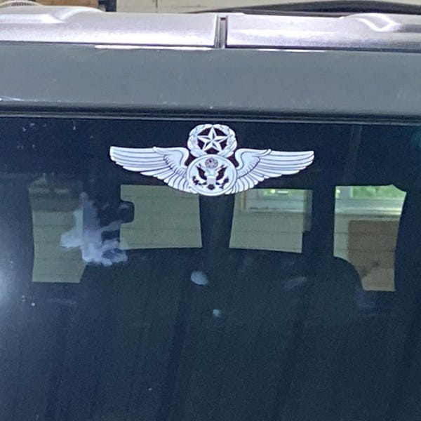 Enlisted Aircrew Wings Decal (senior USAF) Full Color, Aircrew Badge ...
