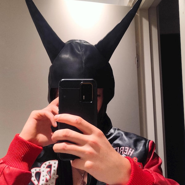 Black Devil Horns Dunce Hat/cap/mask (playboi Carti Hat, Ecco2k’s Style ...