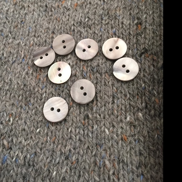 Thick Gray Smoke MOP Shell Buttons 15mm 5/8" Buttons Real Shell Sewing ...