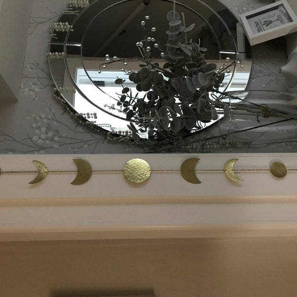 UK Moon Phases Wall Decor Handmade Hammered Metal, Moon Phase Wall ...
