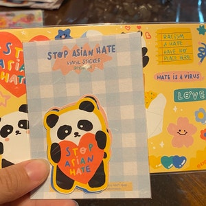 Stop Asian Hate Sticker Sheet Stop Racism Sticker Stop | Etsy