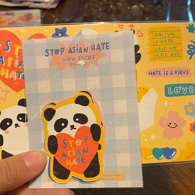 Stop Asian Hate Sticker Sheet Stop Racism Sticker Stop AAPI Hate Hate ...