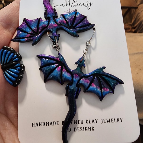 Mushroom Cottagecore Dnd Dice Dragon Polymer Clay Earrings/ Stainless ...