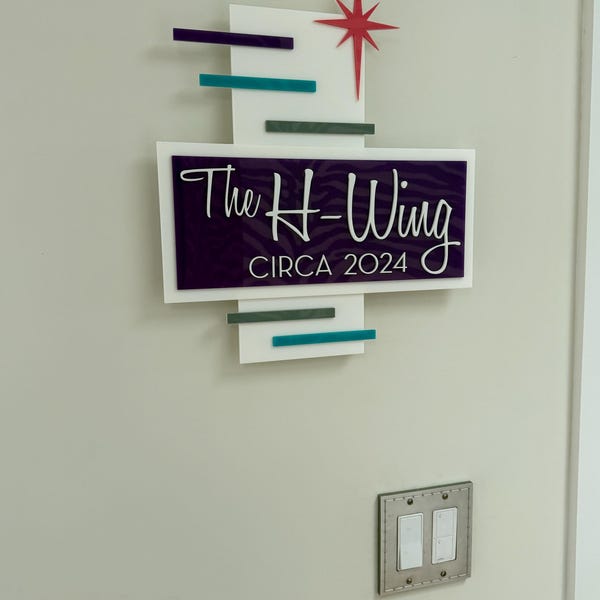 Mid Century Modern "stacked Stone" Family Name Sign: Retro Address ...