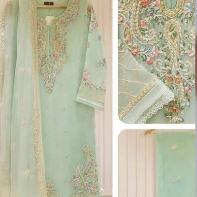 Green and Gold Jamawar Trouser - Etsy