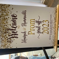 Prom Send-off Party Personalized Welcome Sign Printable Gold Confetti ...