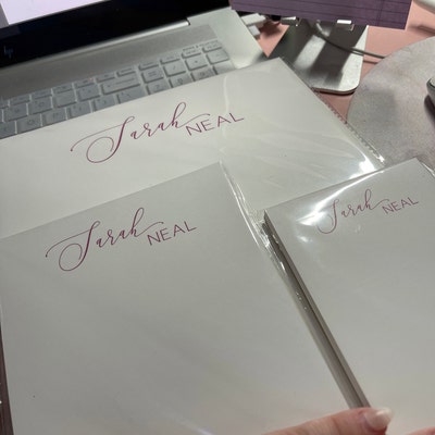 Personalized Elegant Script Notepad Personalized Stationery Note Pad 28 ...