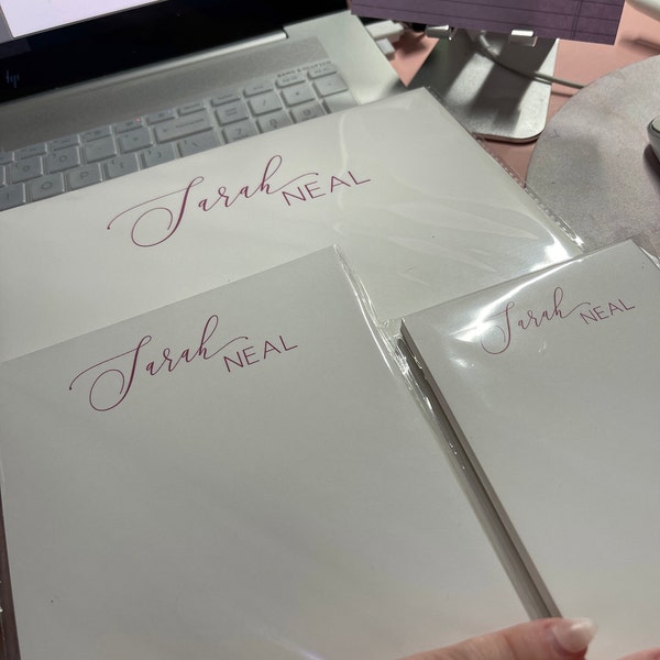 Personalized Elegant Script Notepad | Personalized Stationery Note Pad ...