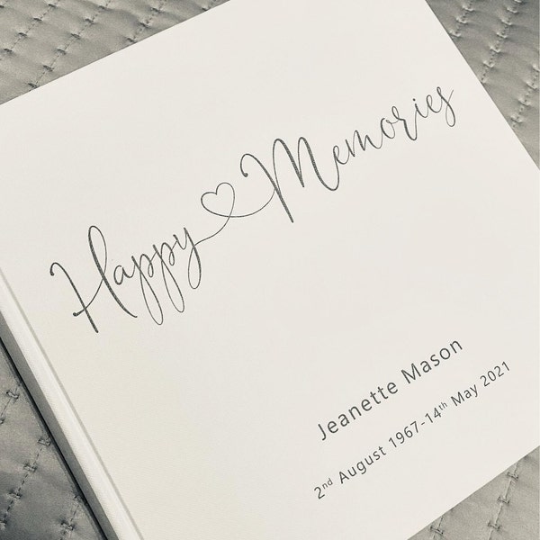 Personalised Memorial Photo Album. Happy Memories Album. in Loving ...