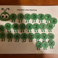 Caterpillar Letter Matching Printable, Busy Book, Learn Alphabet ...