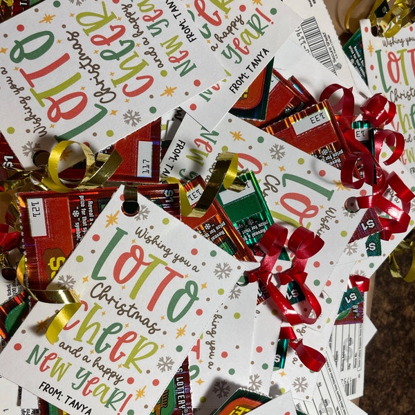 Christmas Lotto Ticket Gift Tags Printable: Holiday Favor Bag Labels ...