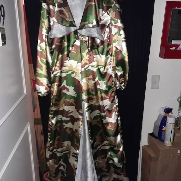 Camouflage Satin Print Fabric | Army Camo Satin Fabric by the Yard ...