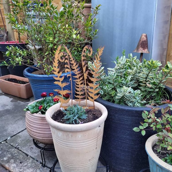 Metal Owl Fence Topper Garden Art Outdoor Ornaments Rusted Sculpture - Etsy