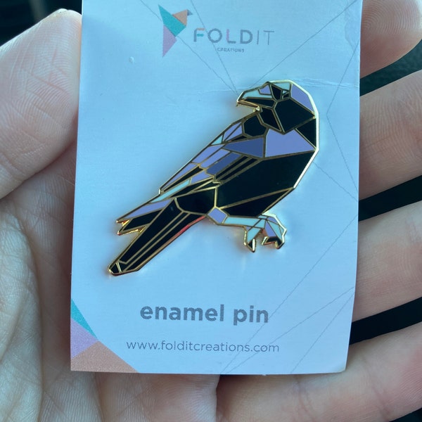Origami Crow Enamel Pin: Birder Gift - Etsy