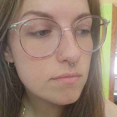 Titanium Threadless Push Fit Vitrail Medium Flower Labret - Etsy