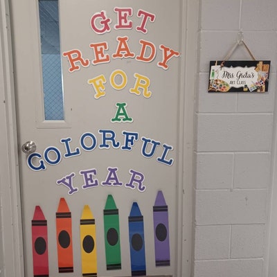 Teachers School Classroom Door Decoration Cutouts DIY Kit get Ready for ...