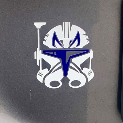 Star Wars Captain Rex METALLIC Blue and White Permanent Vinyl Decal - Etsy