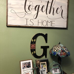 Together is Home Framed Family Sign Large Framed Wood Sign Large Wood ...