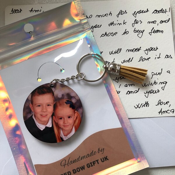 Photo Keyring Double Sided Men Gift Photo Keychain Double Sided ...