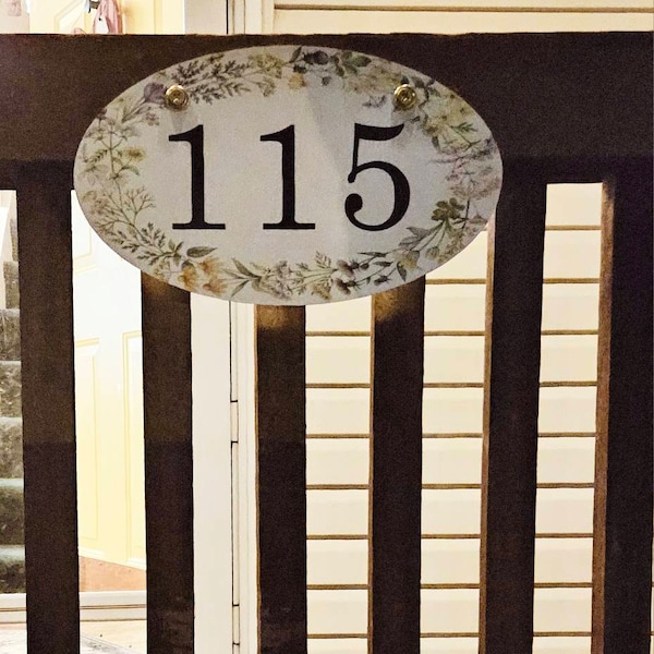 House Numbers, Colorful Flower House Number Sign, Custom Address Plaque ...