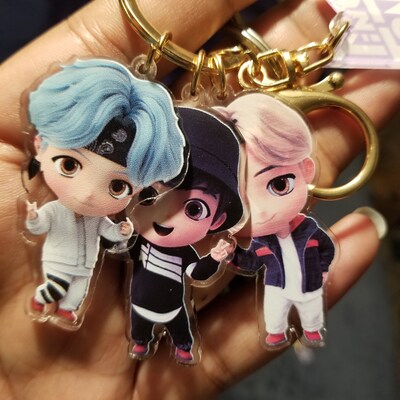 BTS Tinytan MIC Drop Keychain With Customized Pompom Option - Etsy