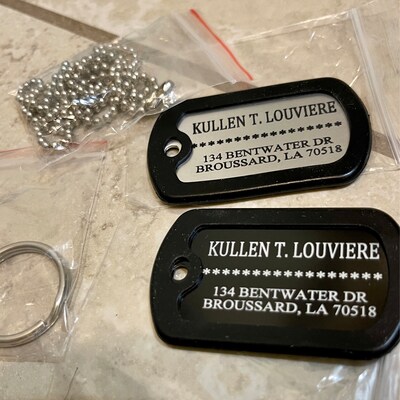 Made in USA Military GI Dog Tags Kit With Tag, Silencer and Fastener ...