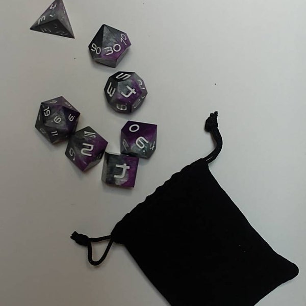 Ace-teroid Asexual Pride Resin Sharp Edge Dice Set 7 for Role Playing ...