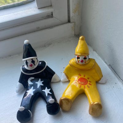Mini Moon and Stars Clown Figurine - Etsy