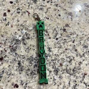Minecraft Creeper Personalized Custom Name Tag Keychain - Etsy