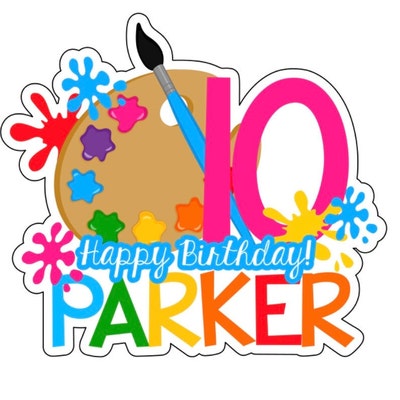 Printable Art Party Cake Topper. Personalized Cake Topper for Painting ...