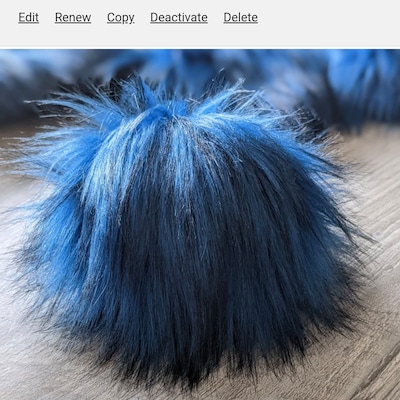 New Royal Blue Husky Faux Fur Fabric by the Yard_ Shaggy Long Pile Fake ...