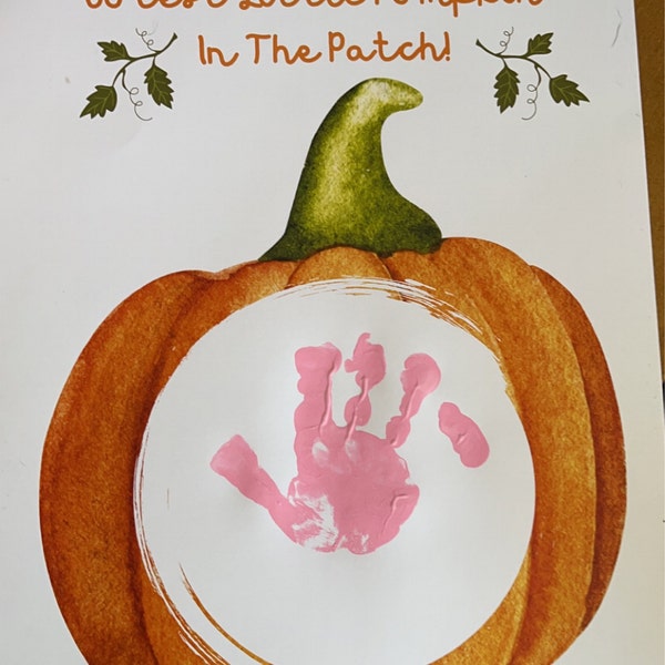 Pumpkin Handprint Art Printable: Fall Preschool Craft (digital Download ...