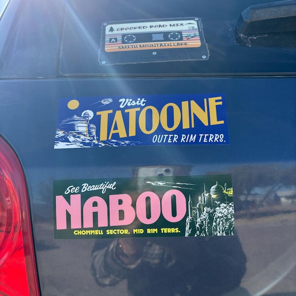 Vinyl Sticker, 'visit Tatooine' 15cm X 5cm - Star Wars, Bumper Sticker ...