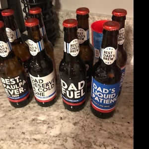 Personalized Dad Beer Labels Father's Day Gift Best Dad Ever Beer ...