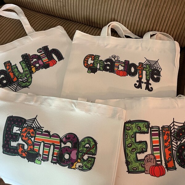 Halloween Doodle Letters With Clip Art PNG Files, Make Your Own Name ...