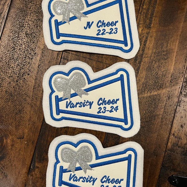 Cheerleading Letterman Jacket Patch | Megaphone Letterman Jacket Patch | Personalized ...