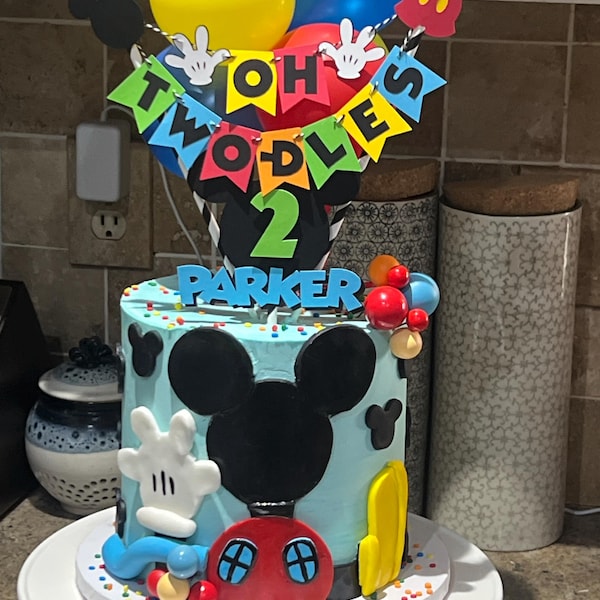Mickey Mouse Clubhouse Birthday Cake Bunting Topper - Oh Two-dles Cake ...
